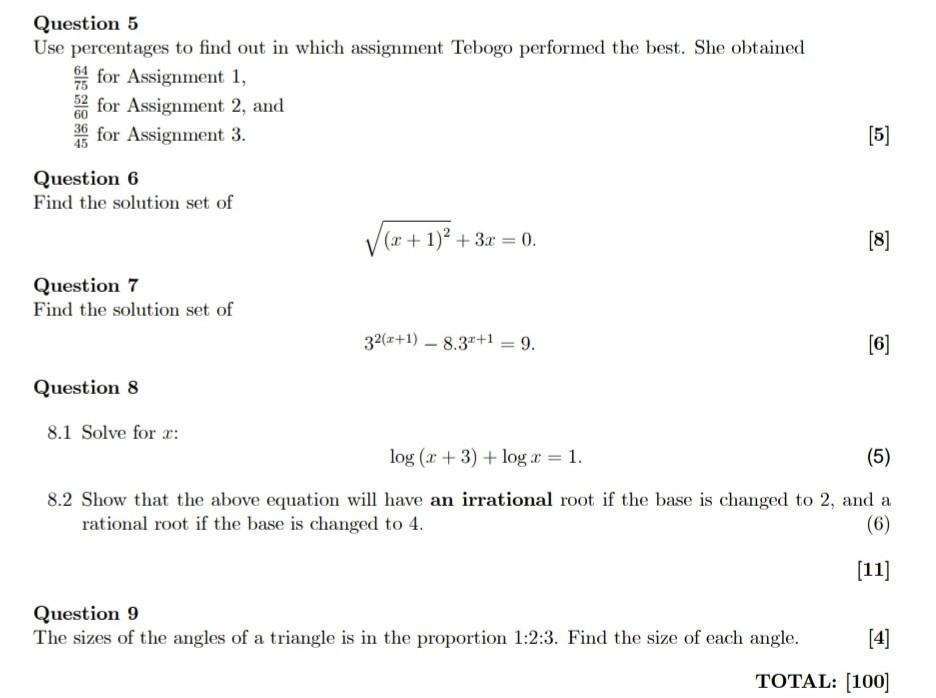 Solved Question 5 Use percentages to find out in which | Chegg.com