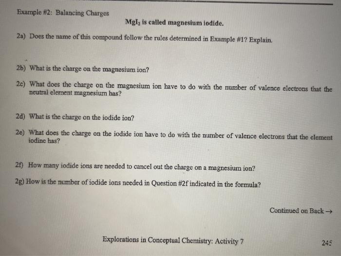 Solved Example #2: Balancing Charges Mgl, is called | Chegg.com
