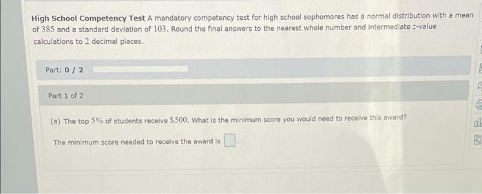 Solved High School Competency Test A mandatory competency | Chegg.com