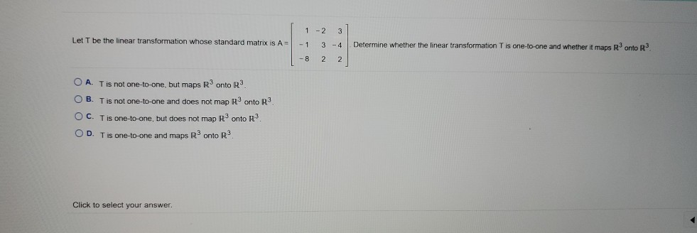Solved 1 -2 3 Let T be the linear transformation whose | Chegg.com