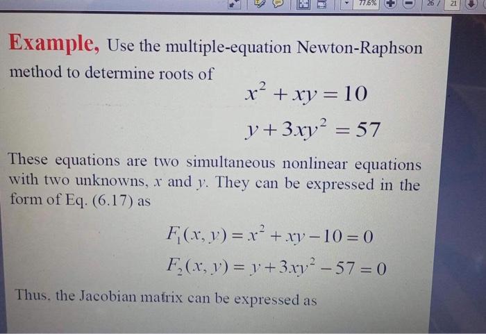 Solved 77.6% 26/ 21 Example, Use the multiple-equation | Chegg.com