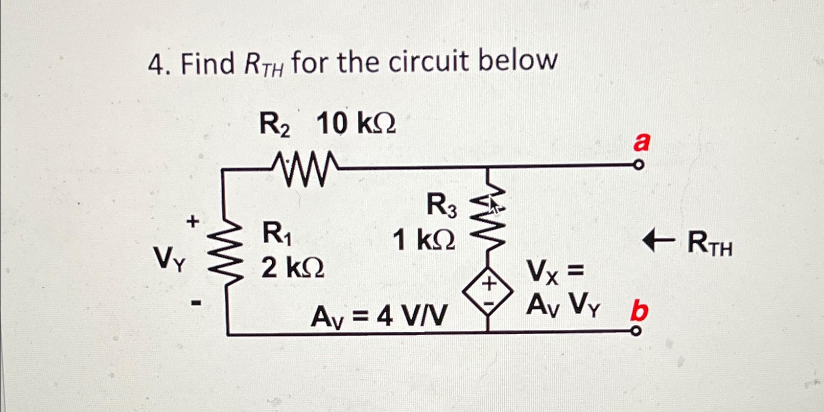 Solved Find RTH ﻿for the circuit below | Chegg.com