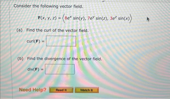 Solved Consider the following vector field. | Chegg.com