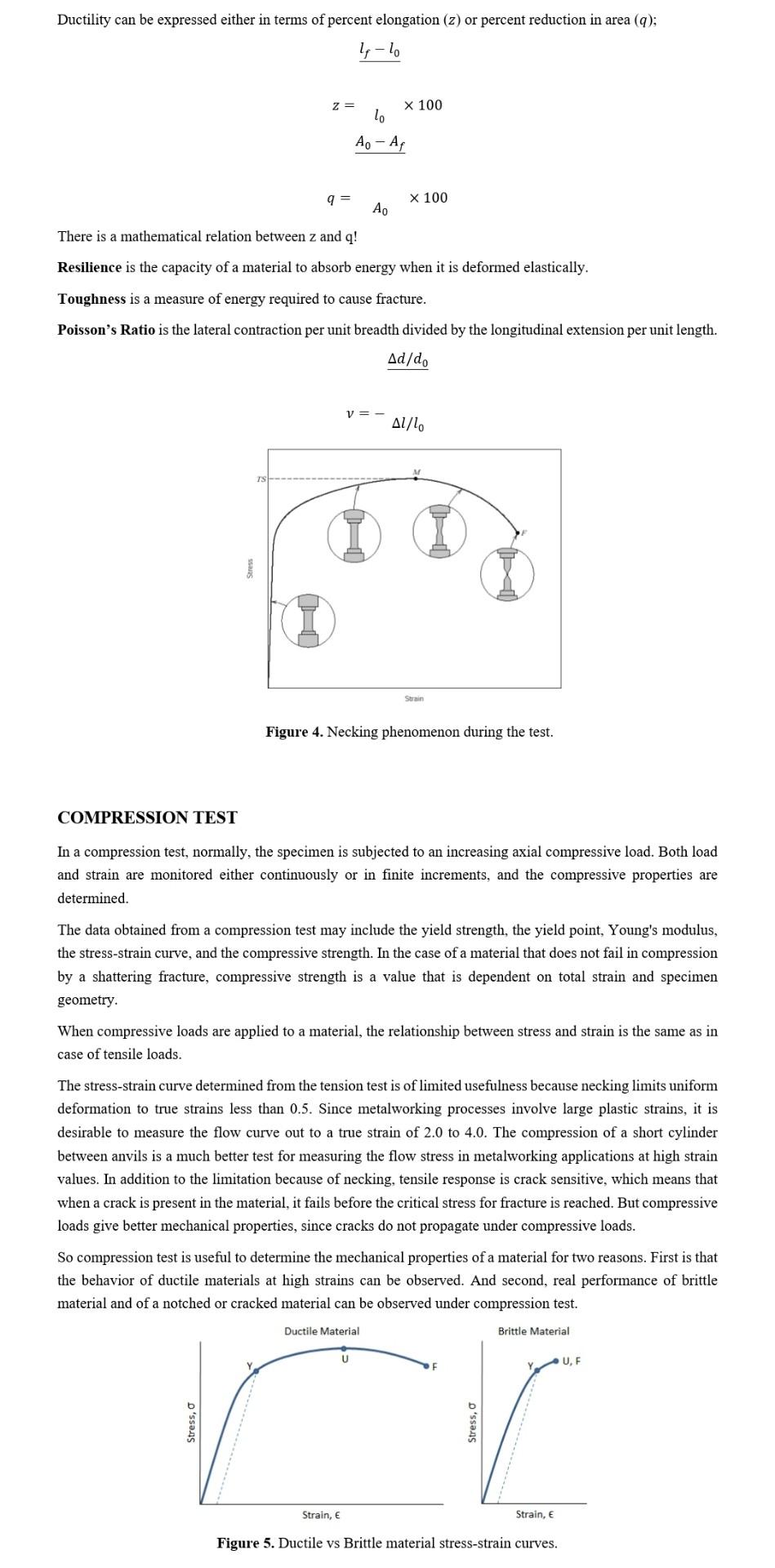 Solved TENSILE TEST Mechanical testing plays an important | Chegg.com