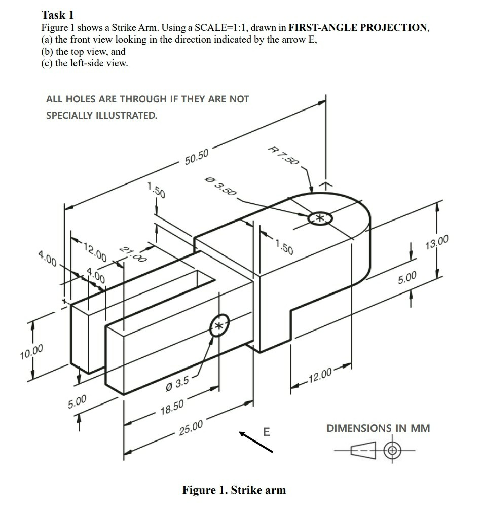 Solved Task 1 Figure 1 shows a Strike Arm. Using a | Chegg.com