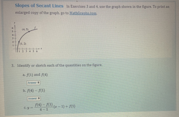 Solved Slopes of Secant Lines In Exercises 3 and 4, use the | Chegg.com