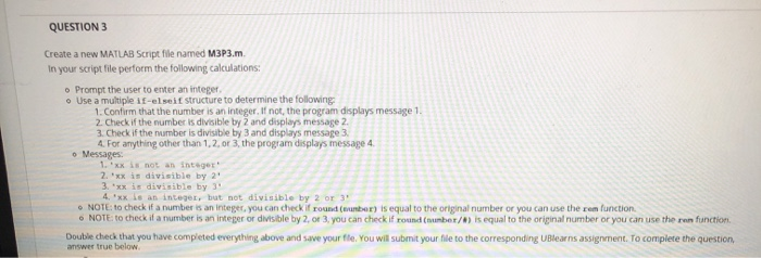 Solved QUESTION 3 Create a new MATLAB Script file named | Chegg.com