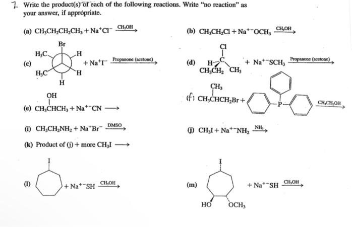 Solved Write The Product S Of Each Of The Following