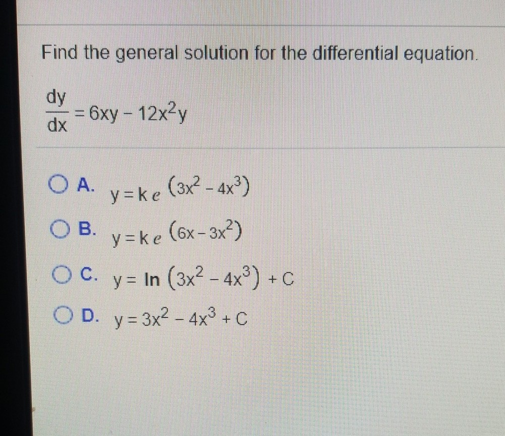 Solved Find the general solution for the differential | Chegg.com