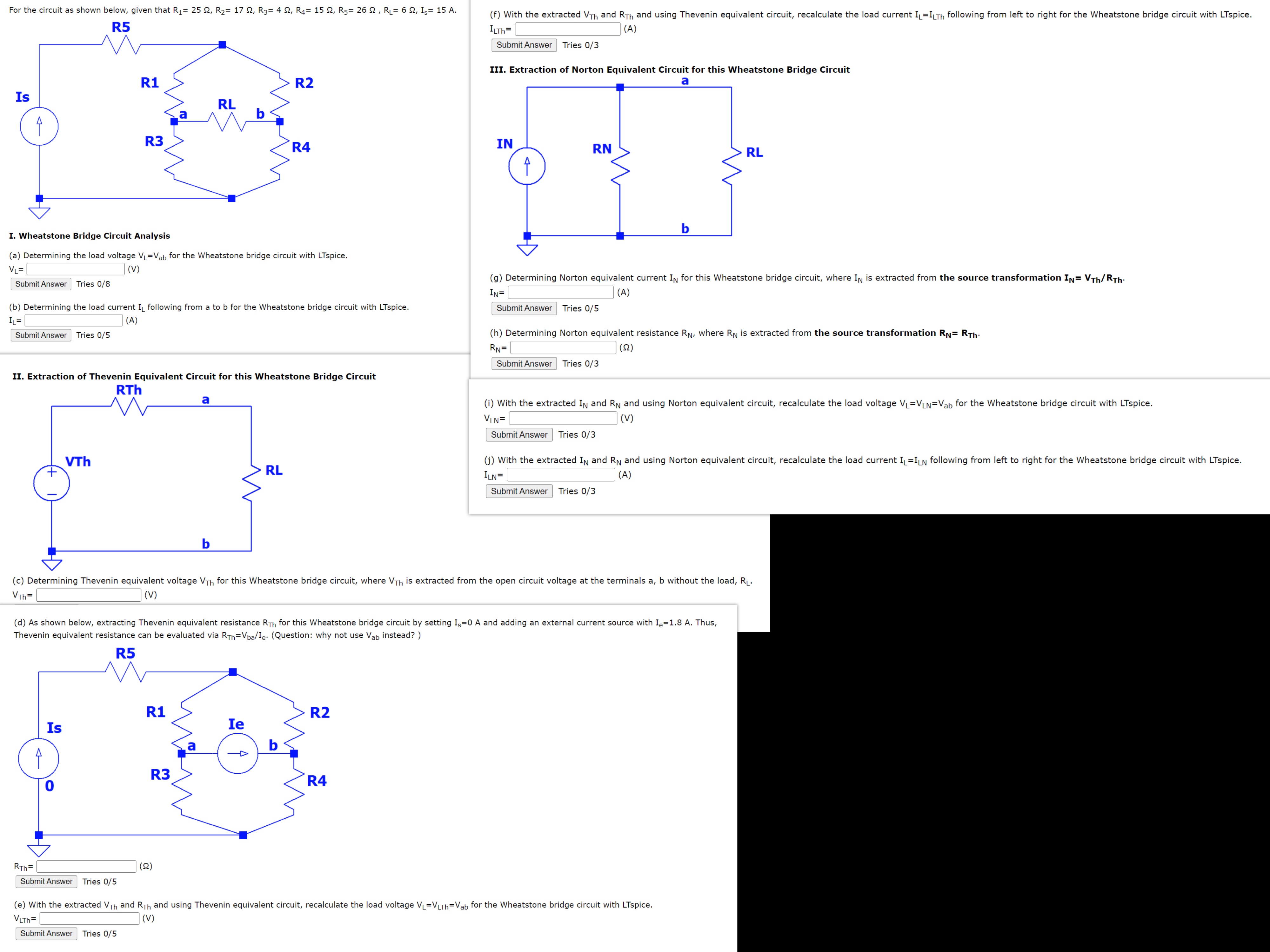 Solved For the circuit as shown below, given that R1= 25 Ω, | Chegg.com