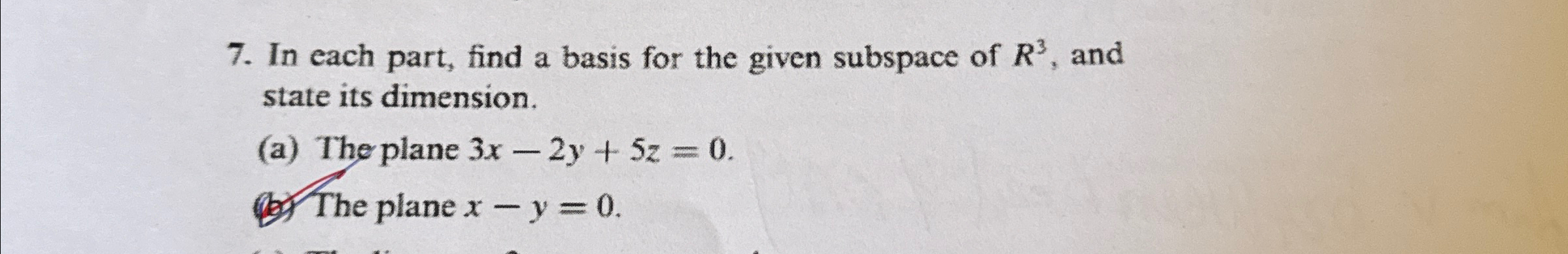 Solved In each part, find a basis for the given subspace of | Chegg.com