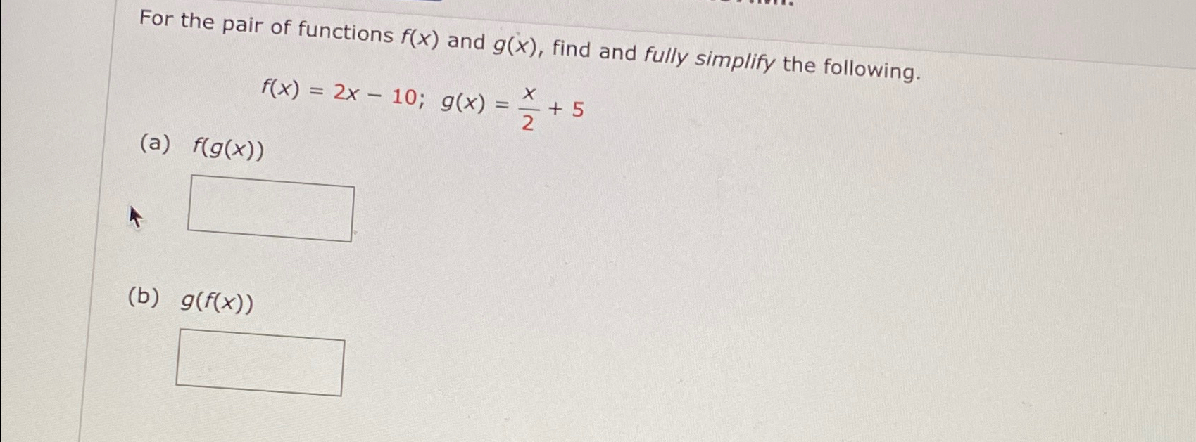 Solved For the pair of functions f(x) ﻿and g(x), ﻿find and | Chegg.com
