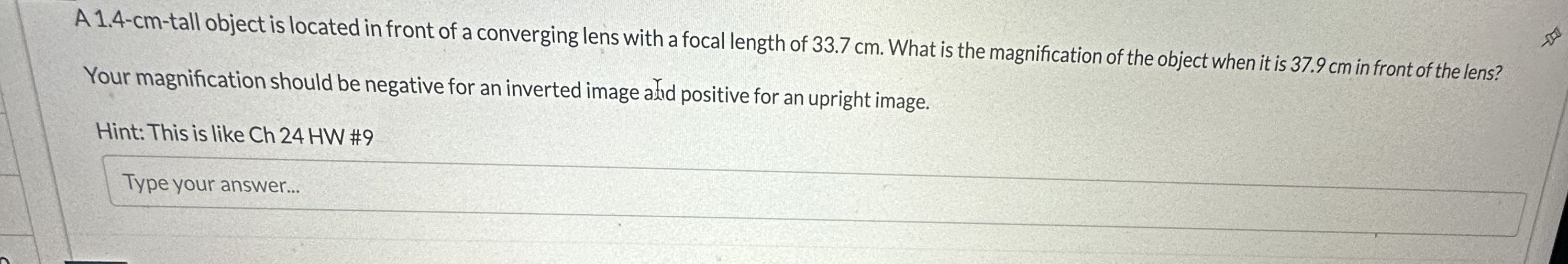 Solved A 1.4-cm-tall object is located in front of a | Chegg.com