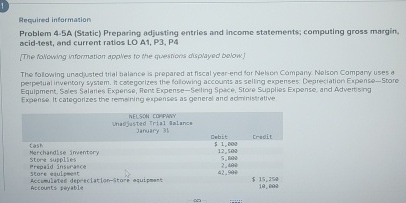 Solved 1Required informationProblem 4-5A (Static) ﻿Preparing | Chegg.com
