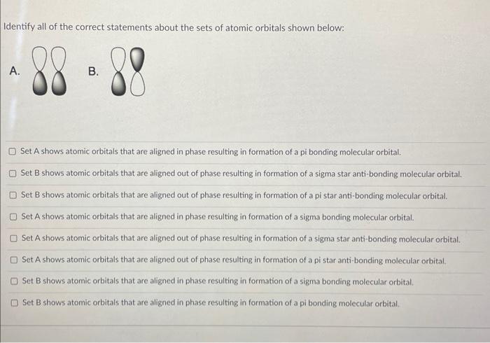 Solved Identify All Of The Correct Statements About The Sets