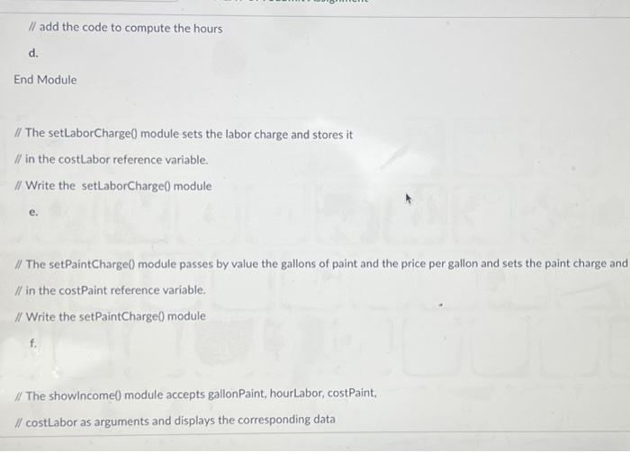 Solved please only write pseudo code matching these | Chegg.com