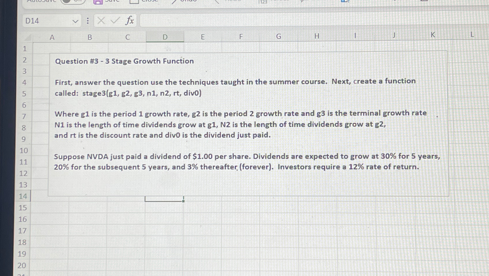 Please help me complete question 3 ﻿on VBAQuestion | Chegg.com
