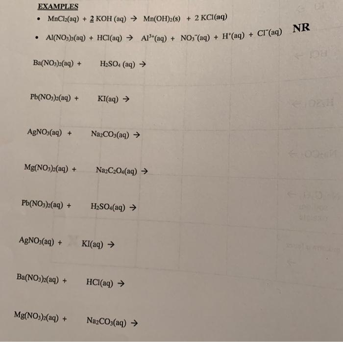 Solved • Al(NO3)2(aq) + HCl(aq) → Al + (aq) + NO3(aq) + | Chegg.com