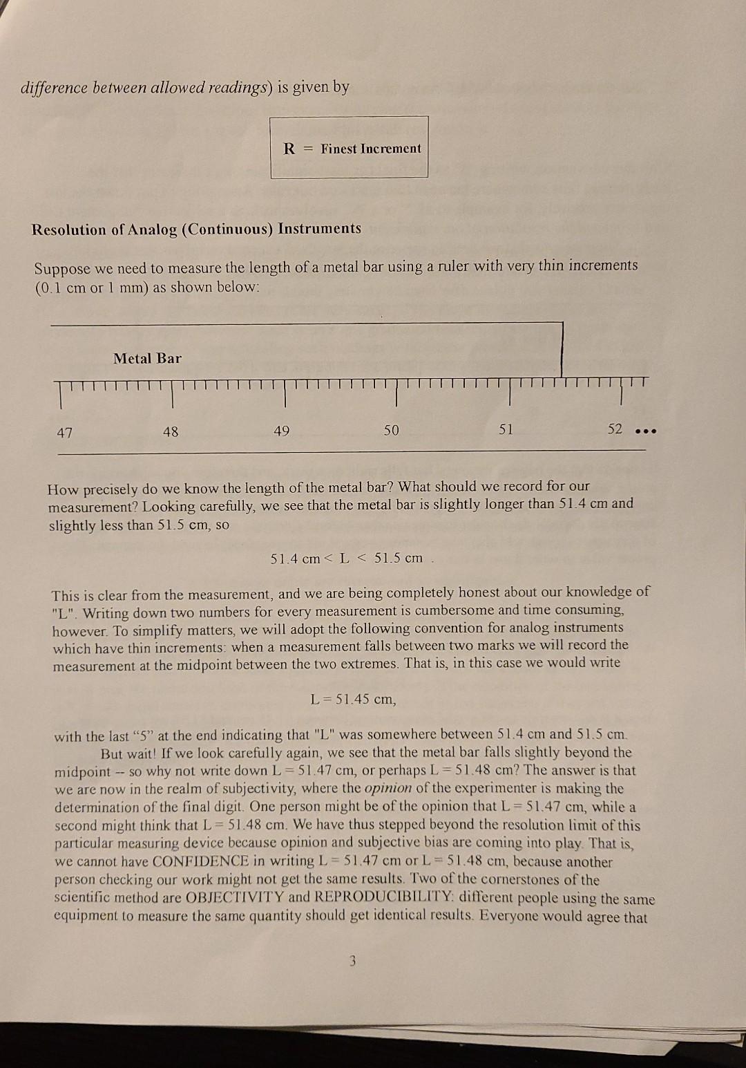 Solved the lab ruler was a standard ruler with cm on one | Chegg.com