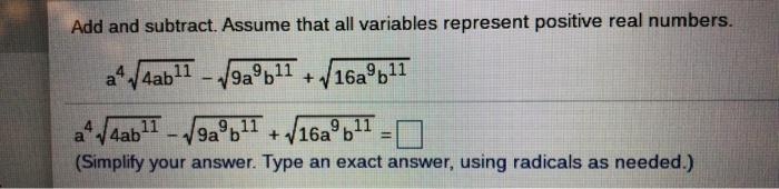 Solved Add and subtract. Assume that all variables represent | Chegg.com