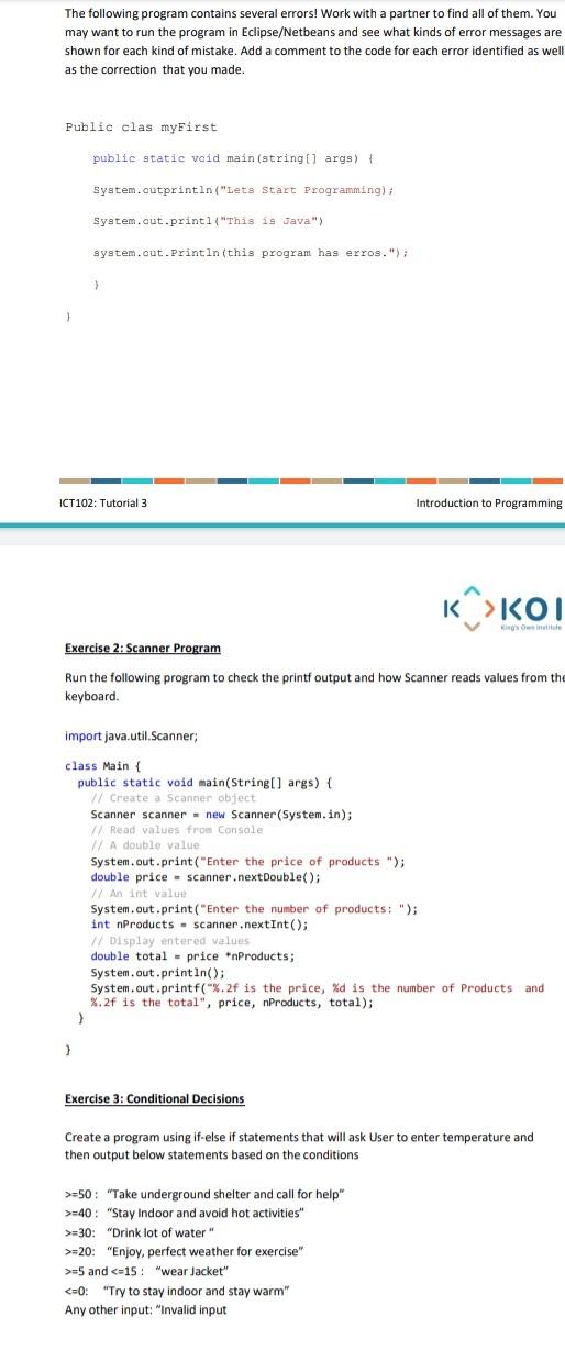 Solved The following program contains several errors! Work | Chegg.com