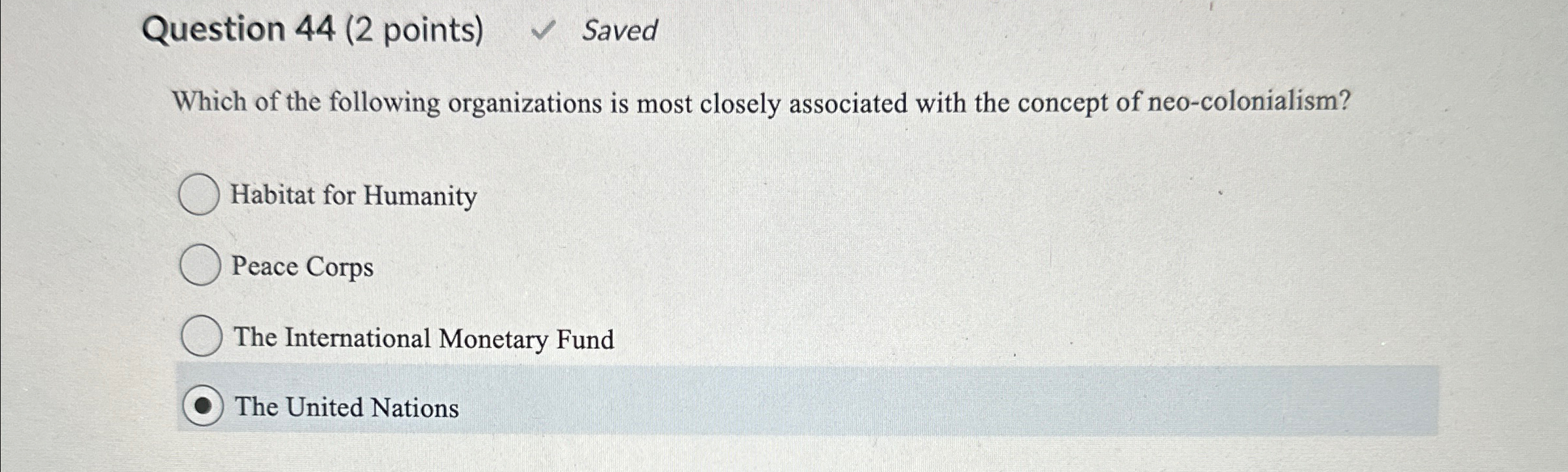 Solved Question 44 (2 ﻿points)SavedWhich of the following | Chegg.com