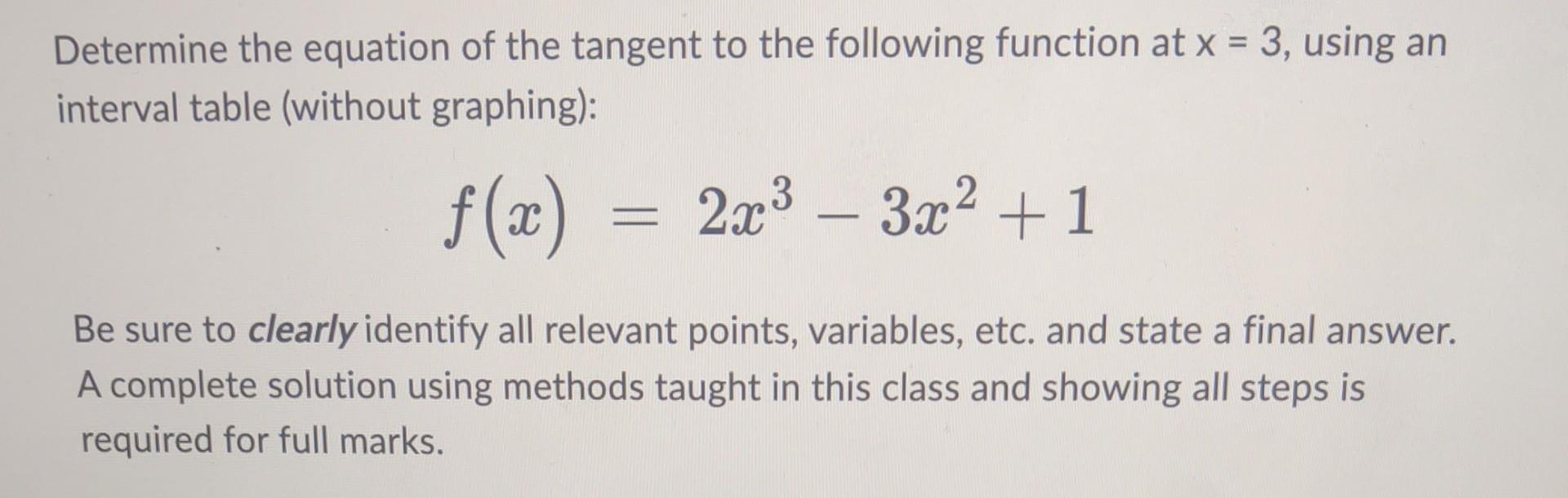 Solved Determine the equation of the tangent to the | Chegg.com