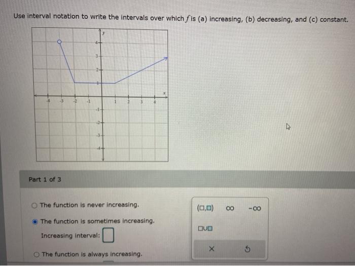Solved Use interval notation to write the intervals over | Chegg.com