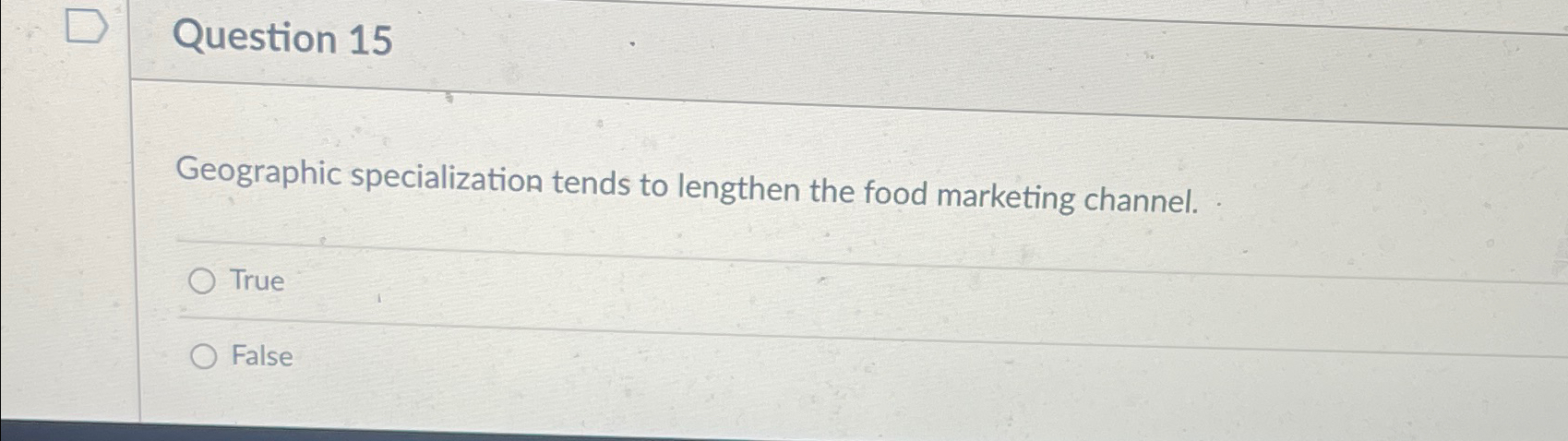 Solved Question 15Geographic specialization tends to | Chegg.com