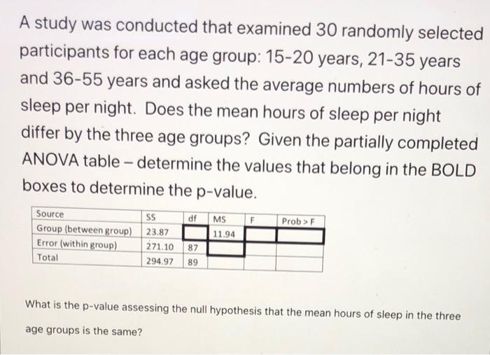 Solved A study was conducted that examined 30 randomly | Chegg.com
