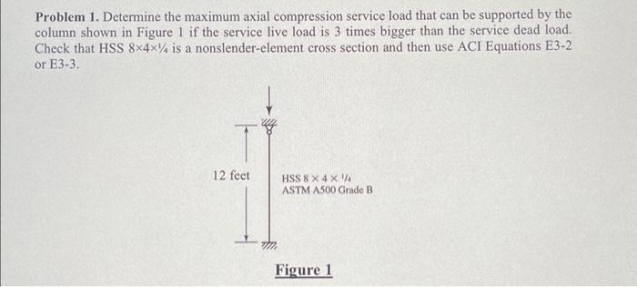 Solved Problem 1. Determine the maximum axial compression | Chegg.com