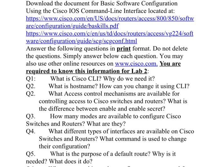 Solved Download the document for Basic Software | Chegg.com