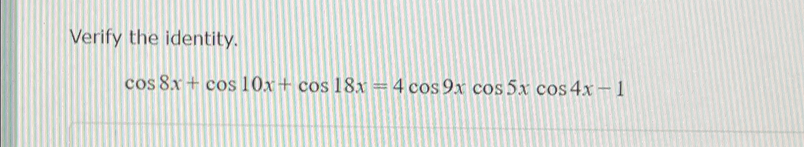 Solved Verify the | Chegg.com