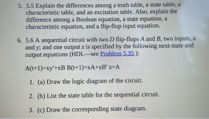 Solved 9. 5.19 A sequential circuit has three flip-flops | Chegg.com
