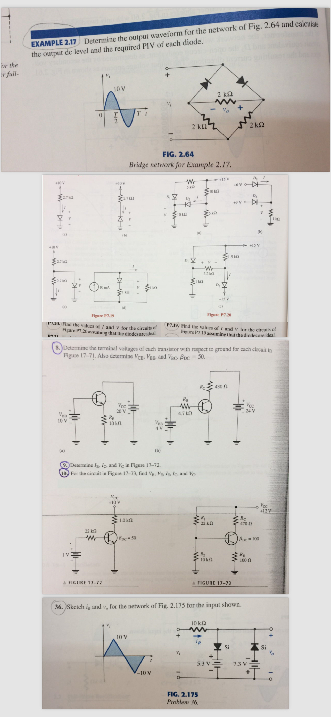 Solved EXAMPLE 2.17 ﻿Determine the output waveform for the | Chegg.com