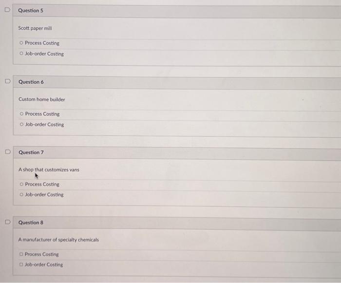 Solved Question 5 Scott paper mill Process Costing Job-order | Chegg.com