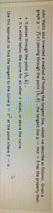Solved John Wallis also invented a method of finding the | Chegg.com