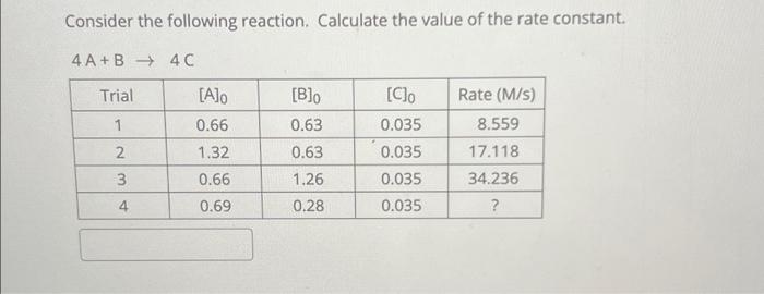 Solved Consider the following reaction. Calculate the value | Chegg.com