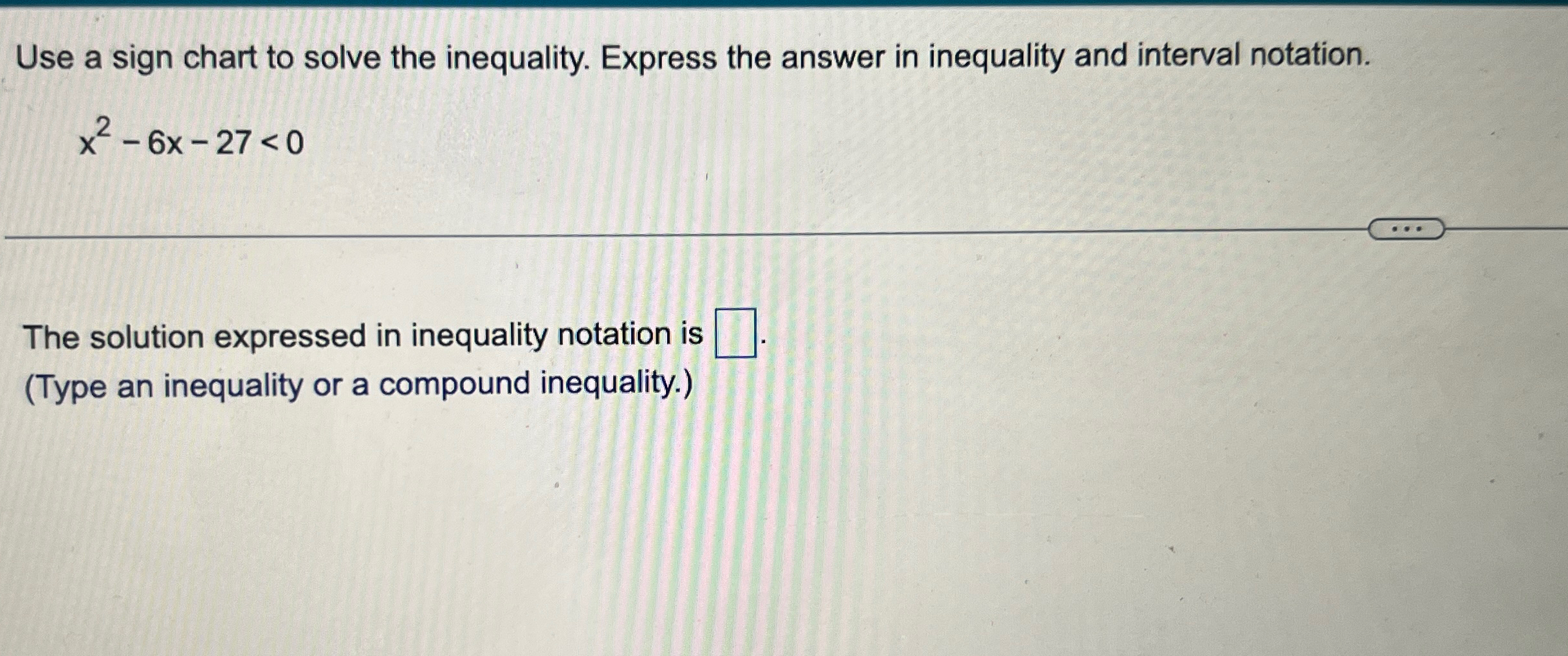 Solved Use a sign chart to solve the inequality. Express the | Chegg.com