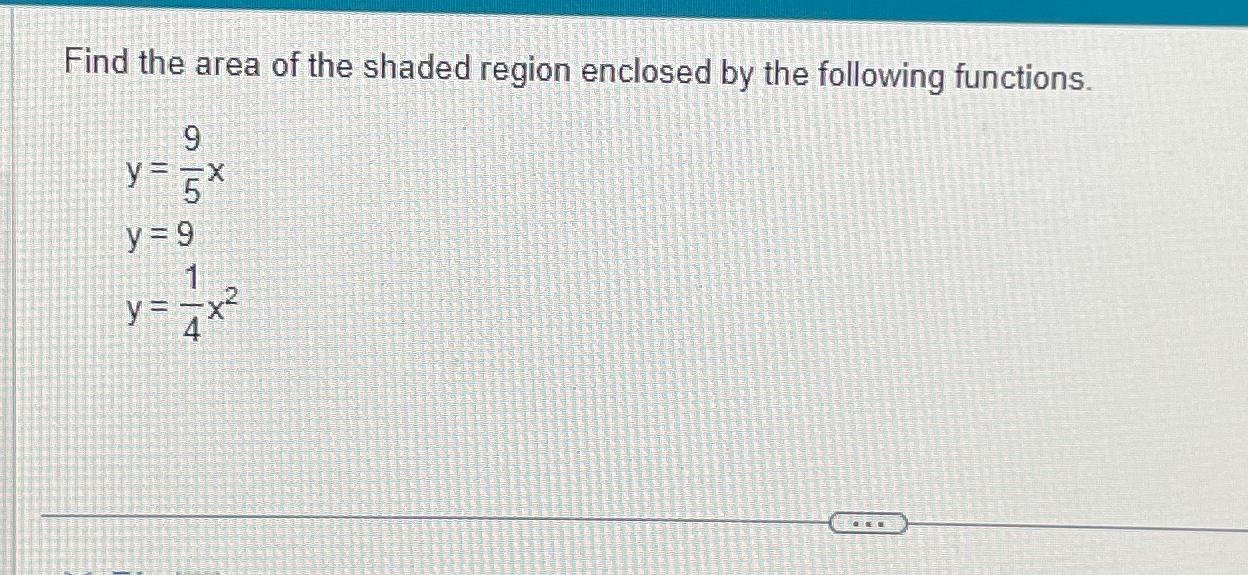 Solved Find the area of the shaded region enclosed by the | Chegg.com