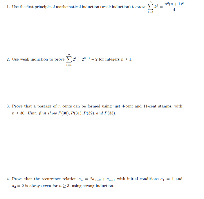Solved Use the first principle of mathematical induction | Chegg.com