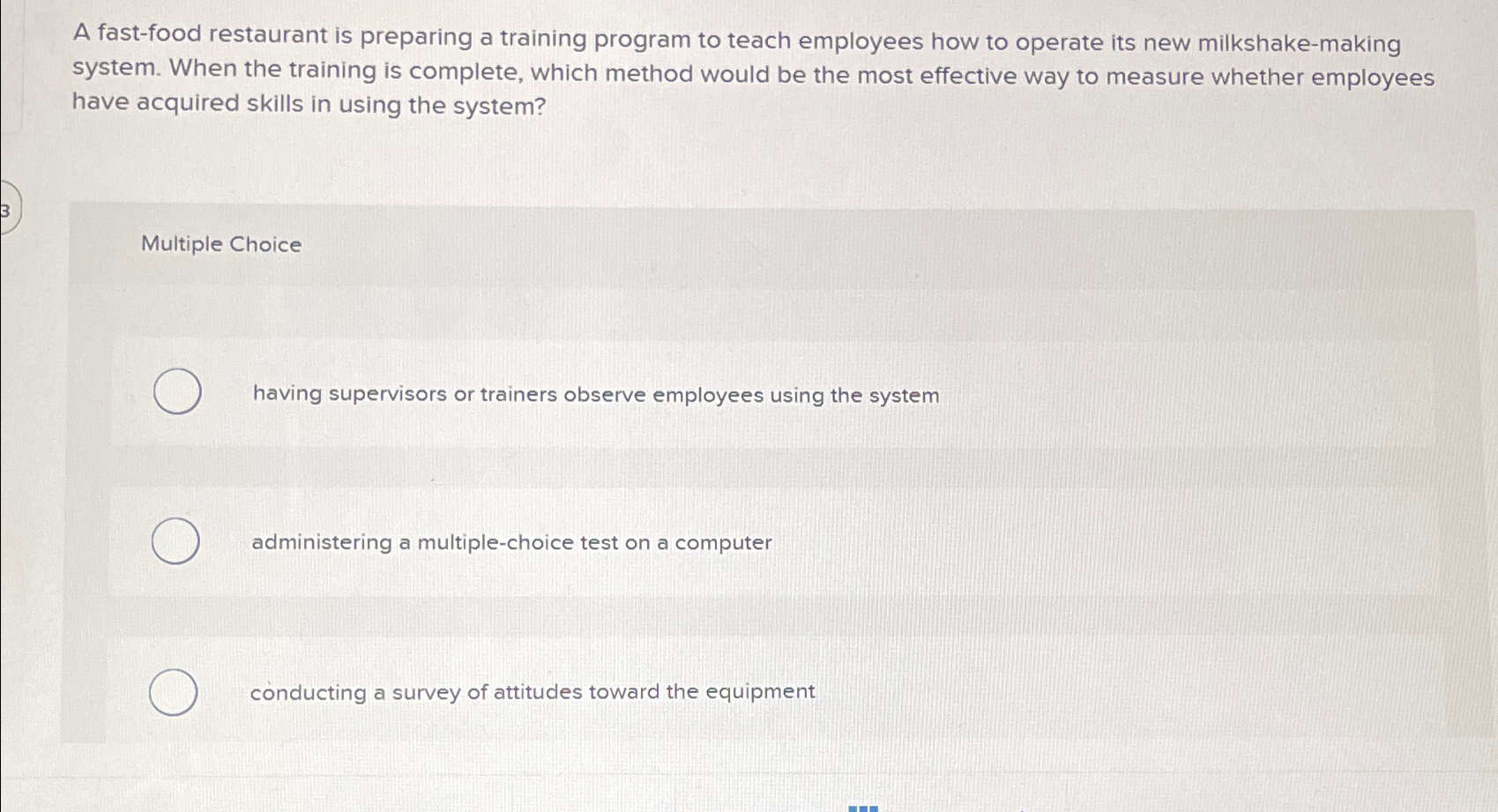 Solved A fast-food restaurant is preparing a training | Chegg.com