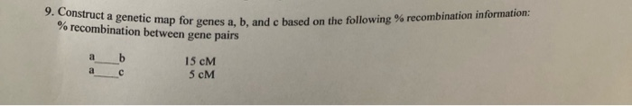 Solved 9. Construct a genetic map for genes a % | Chegg.com