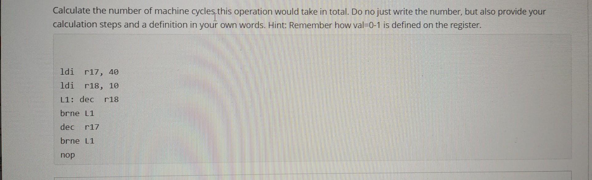 Solved Calculate the number of machine cycles.this operation | Chegg.com
