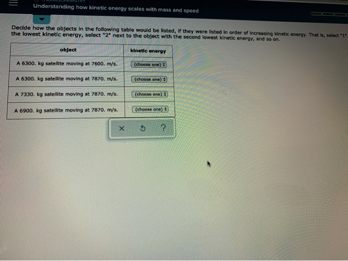 Solved Understanding how kinetic energy scales with mass and | Chegg.com