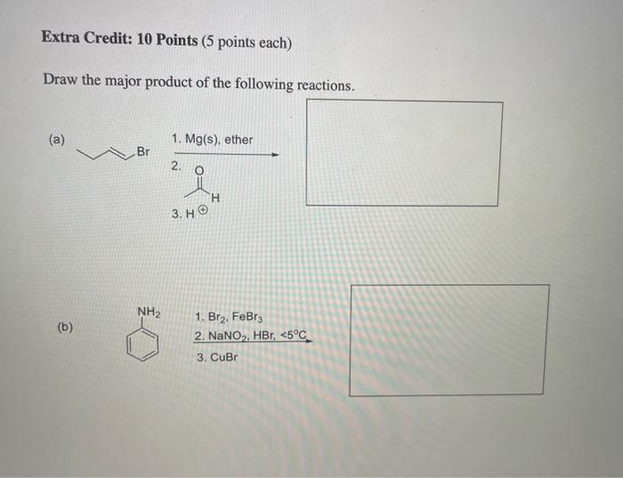 Solved Extra Credit: 10 Points (5 points each) Draw the | Chegg.com