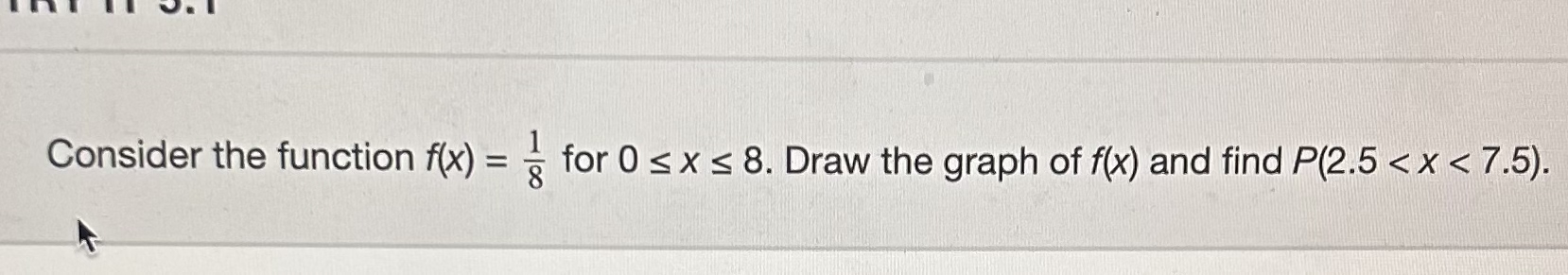 Consider the function f(x)=18 ﻿for 0≤x≤8. ﻿Draw the | Chegg.com