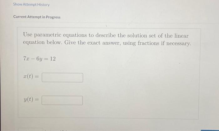 Solved Use parametric equations to describe the solution set | Chegg.com