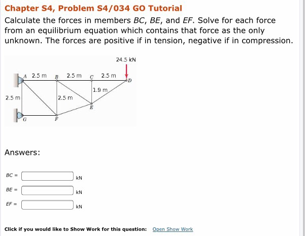 Solved Chapter S4, Problem S4/034 GO Tutorial Calculate the | Chegg.com