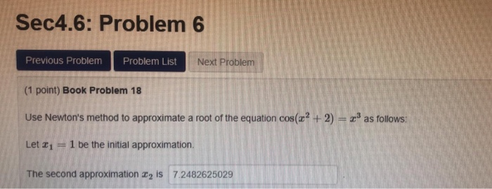 Solved Sec4.6: Problem 6 Previous Problem Problem List Next | Chegg.com